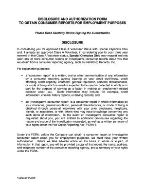 Fillable Online gahannaspecialolympics DISCLOSURE AND AUTHORIZATION ...