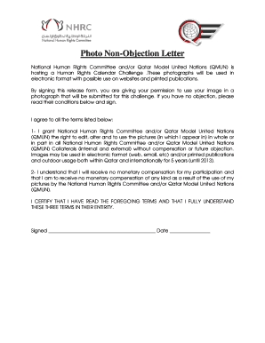 Fillable Online Photo Non-Objection Letter - bWikispacesb Fax Email Print - pdfFiller