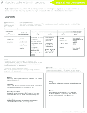 Fillable Online Global Design for UNICEF Challenge 2014 Stage 2 - Idea ...