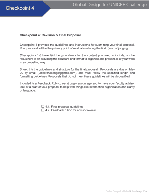 Fillable Online Checkpoint 4 Revision amp Final Proposal - UNICEF Challenge Fax Email Print ...