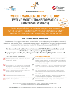 Fillable Online Twelve Month Transformation Flyer - Weight Management ...