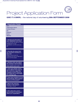 Fillable Online volunteersouthdublin 2 Project Application Form ...