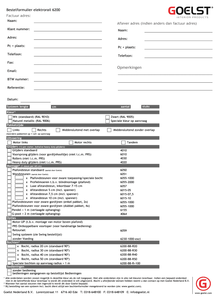 Fillable Online goelst 6200 compleet geassembleerd - Goelst Fax Email ...