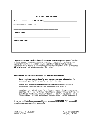 Fillable Online New Patient Packet 11032009 REV.doc Fax Email Print - pdfFiller