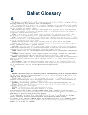 Fillable Online Ballet Glossary Fax Email Print - pdfFiller