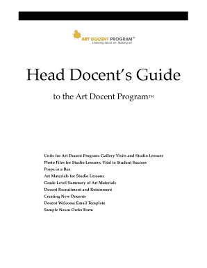 Fillable Online Guide for Head Docents.pages - the Art Docent Program ...
