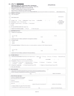 Fillable Online APPLICATION NO KNOW YOUR CLIENT KYC - APPLICATION FORM ...