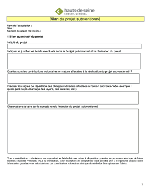 Remplissable En Ligne hauts-de-seine Bilan du projet subventionn - hauts-de-seinefr Fax Email ...