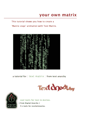Fillable Online Your own matrix - Digital Anarchy Fax Email Print ...