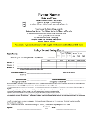 Fillable Online Doc 12 Entry Form Template Relay - English Hill Runners ...