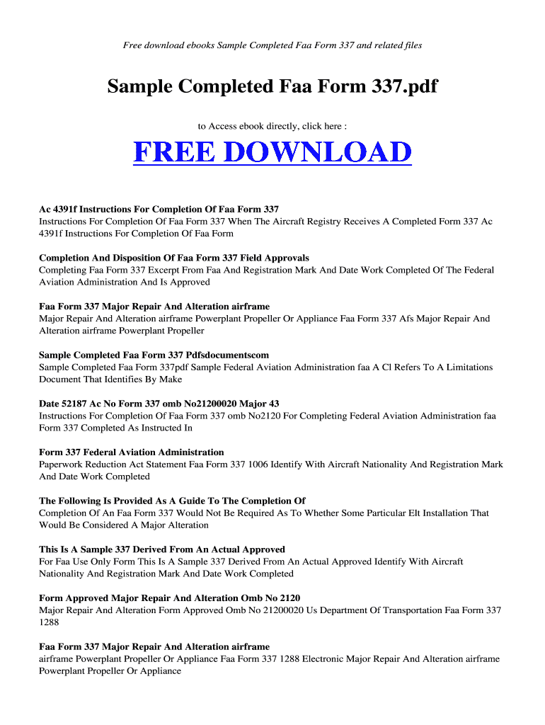 Fillable Online natuna esy Sample Completed bFaa Form 337bbpdfb ...