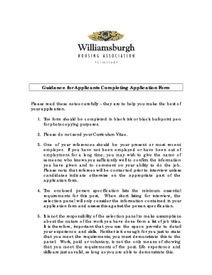 Fillable Online wha mmidev co Guidance for Applicants Completing ...
