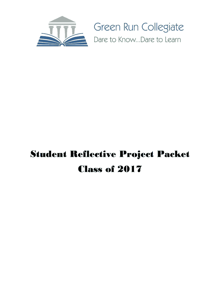 Fillable Online Reflective Project Student Packet - Green Run ...