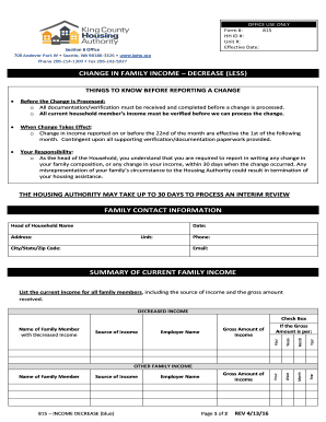 Fillable Online kcha Decrease in Family Income - King County Housing ...