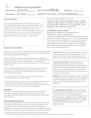 Fillable Online Health and Physical Education, Grades 9 and 10.cdr Fax ...