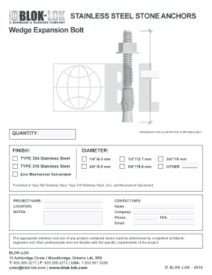 Fillable Online Wedge expanansion bolt - BLOK-LOK Fax Email Print - pdfFiller