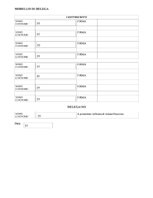 Fillable Online comune marostica vi MODELLO DI DELEGA ...
