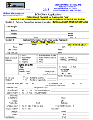 Fillable Online secondchancesociety Wwwsecondchancesocietyorg SCS ...