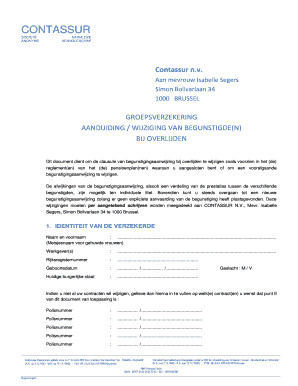 Contassur - Online invullen, afdrukbaar, invulbaar, blanco | pdfFiller