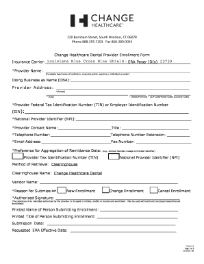 Fillable Online Claims Provider Setup Form 1 Provider Organization 3 ...