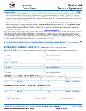 Fillable Online Residential Tenancy Agreement (RTO 1). The Residential ...