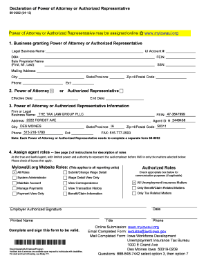 Fillable Online Power of Attorney or Authorized Representative may be ...