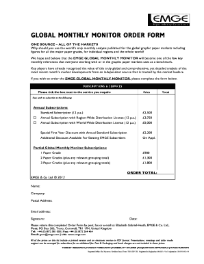 Fillable Online EMGE GLOBAL MONTHLY MONITOR ORDER FORM Fax Email Print ...