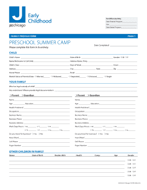 Fillable Online Preschool Summer Camp Packet - JCC Chicago Fax Email Print - pdfFiller