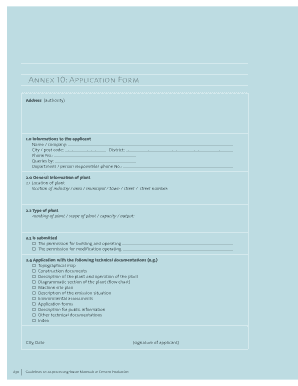 Fillable Online Annex 10 Application Form - coprocemcom Fax Email Print ...