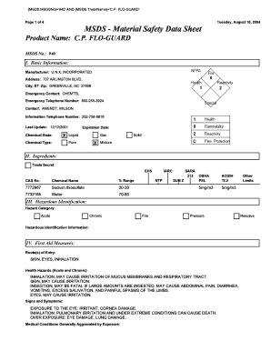 Fillable Online MSDSNo '940 ' AND MSDS Fax Email Print - pdfFiller