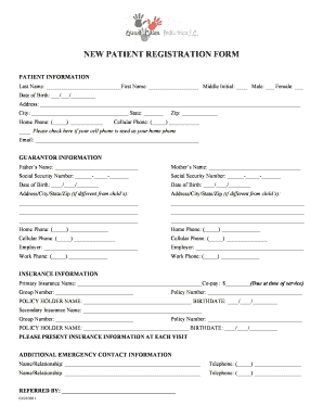 Fillable Online NEW PATIENT REGISTRATION FORM - bqcpedsbbcomb Fax Email ...