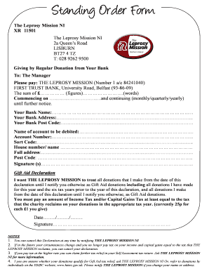 Fillable Online tlm-ni Standing Order Form Standing Order Form - btlmb ...