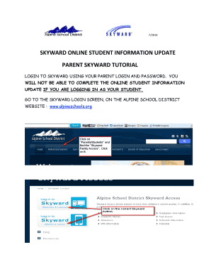 Fillable Online SKYWARD ONLINE STUDENT INFORMATION UPDATE Fax Email ...