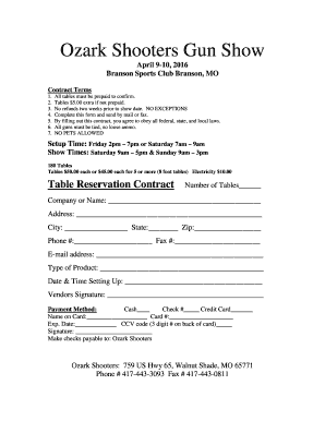 Fillable Online Ozark Shooters Gun Show - Ozark Shooters Sports Complex ...