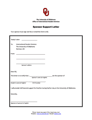 Fillable Online ou Letter of support (PDF) - The University of Oklahoma ...