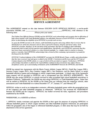 Fillable Online ggob GGOB Service Agreement - Golden Gate Officials ...