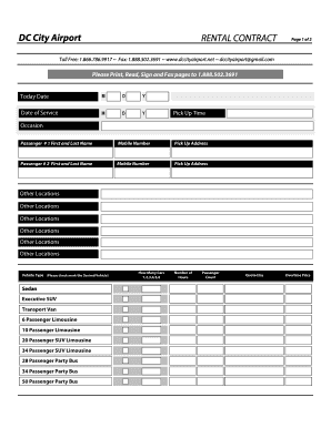 Fillable Online RENTAL CONTRACT DC City Airport - Graphix Image Fax ...