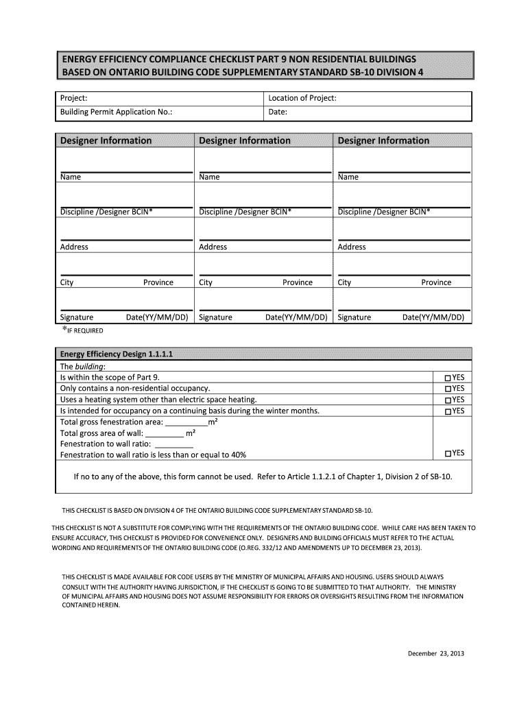 Fillable Online SB-10 Part 9 - Non-bResidentialb Checklist - Aurora Fax ...