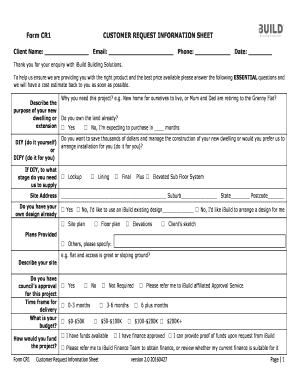 Fillable Online BFormb CR1 CUSTOMER REQUEST INFORMATION bb - Kit Homes ...