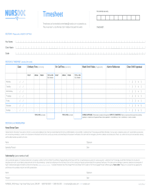 Nursdoc Timesheet - Fill Online, Printable, Fillable, Blank | pdfFiller