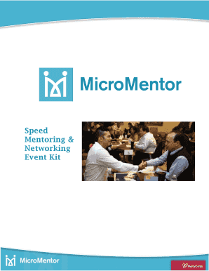 Fillable Online micromentor Speed Mentoring amp Networking Event Kit ...