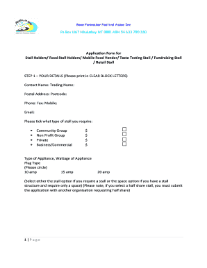 Fillable Online Application Form for all Stall Holders - goveonlinecom Fax Email Print - pdfFiller