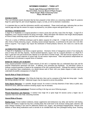Fillable Online INFORMED CONSENT THIGH LIFT Fax Email Print - pdfFiller