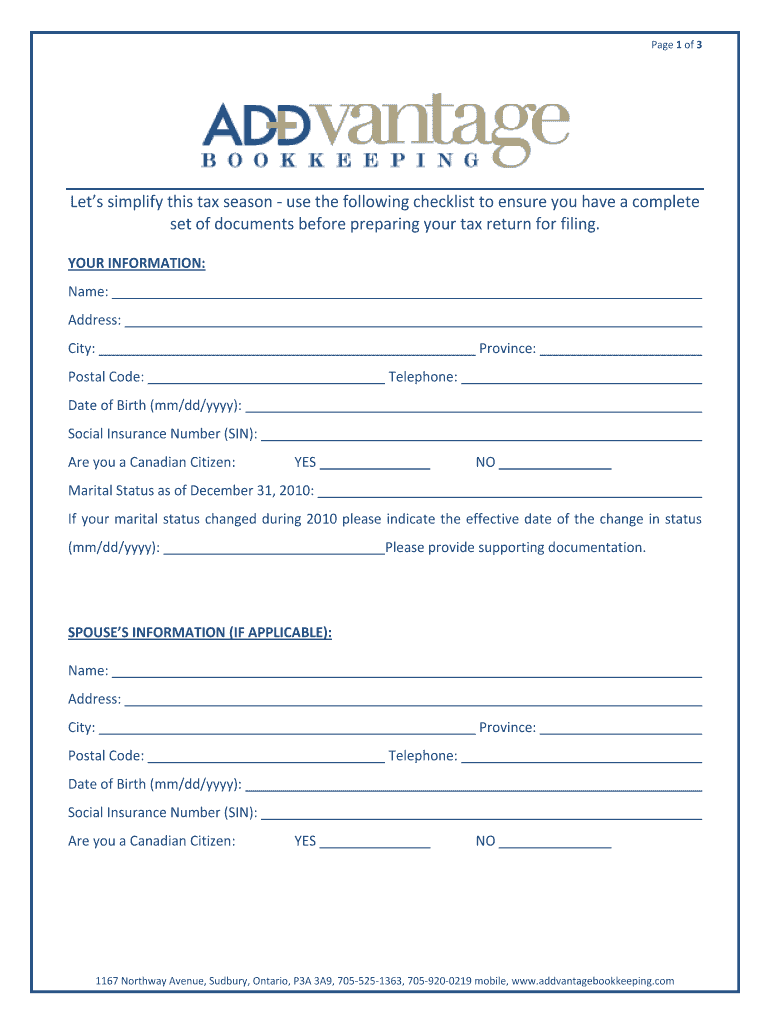 Fillable Online Engagement Letter for Bookkeeping Services Fax Email ...