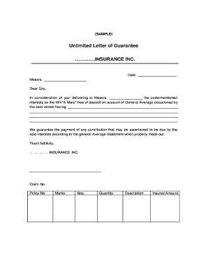 Letter Of Guarantee Total Loss Template - Fill Online, Printable ...