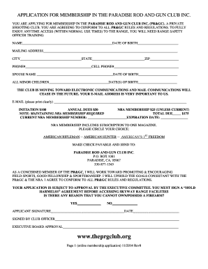 Fillable Online theprgclub Membership Application in Adobe PDF Format ...