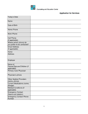 Fillable Online Application for Services - bdrsekandaribbcomb Fax Email ...