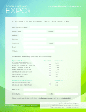 Fillable Online investinsouthlakeland co CONFERENCE SPONSORSHIP AND ...