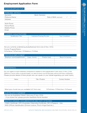 Fillable Online Employment Application - Our Lady of Consolation Fax Email Print - pdfFiller