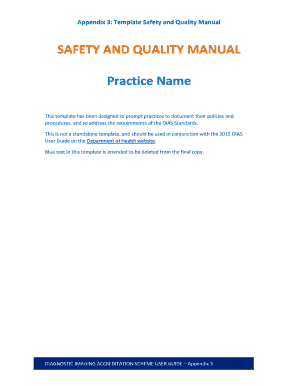 Fillable Online Appendix 3: Template Safety and Quality Manual Fax ...